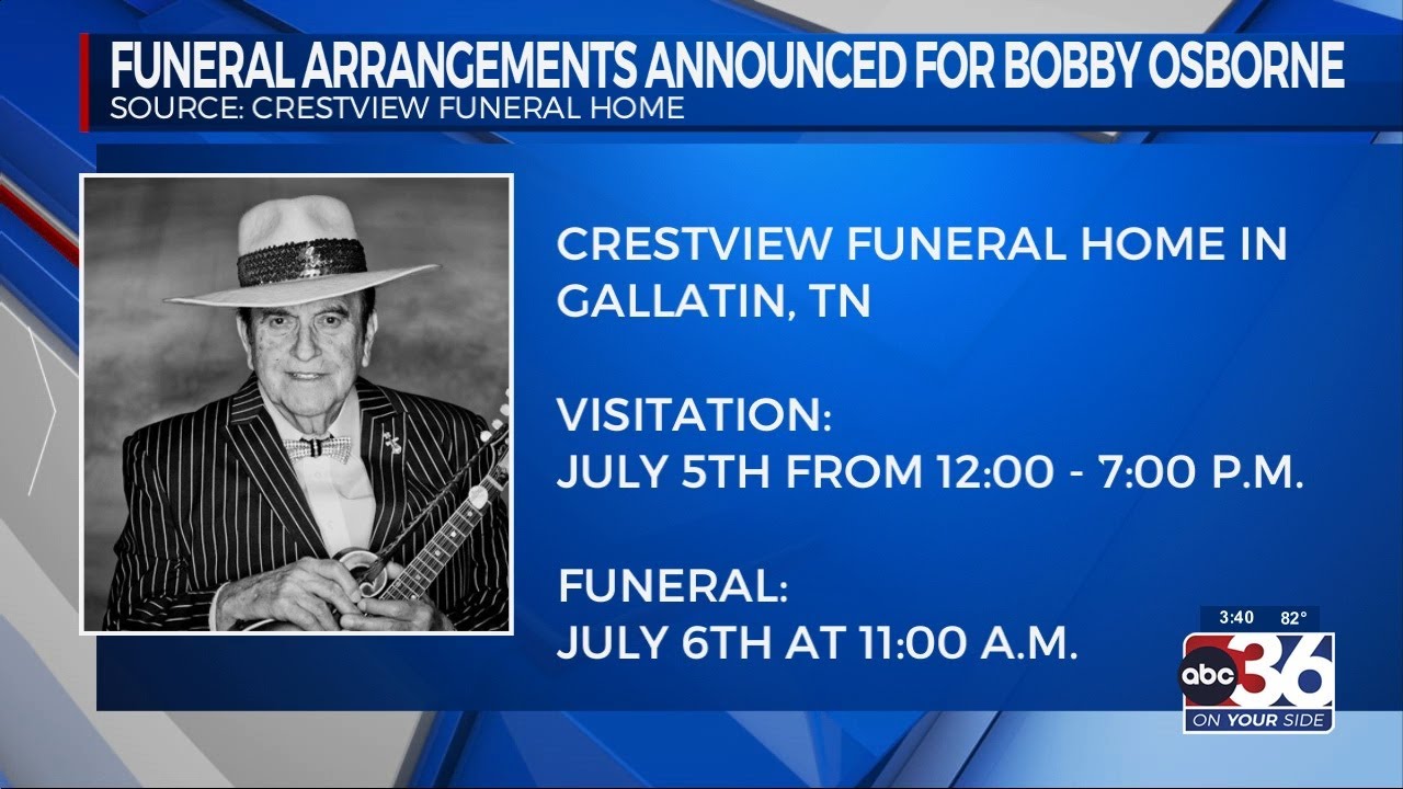 Funeral arrangements set for bluegrass legend Bobby Osborne - YouTube