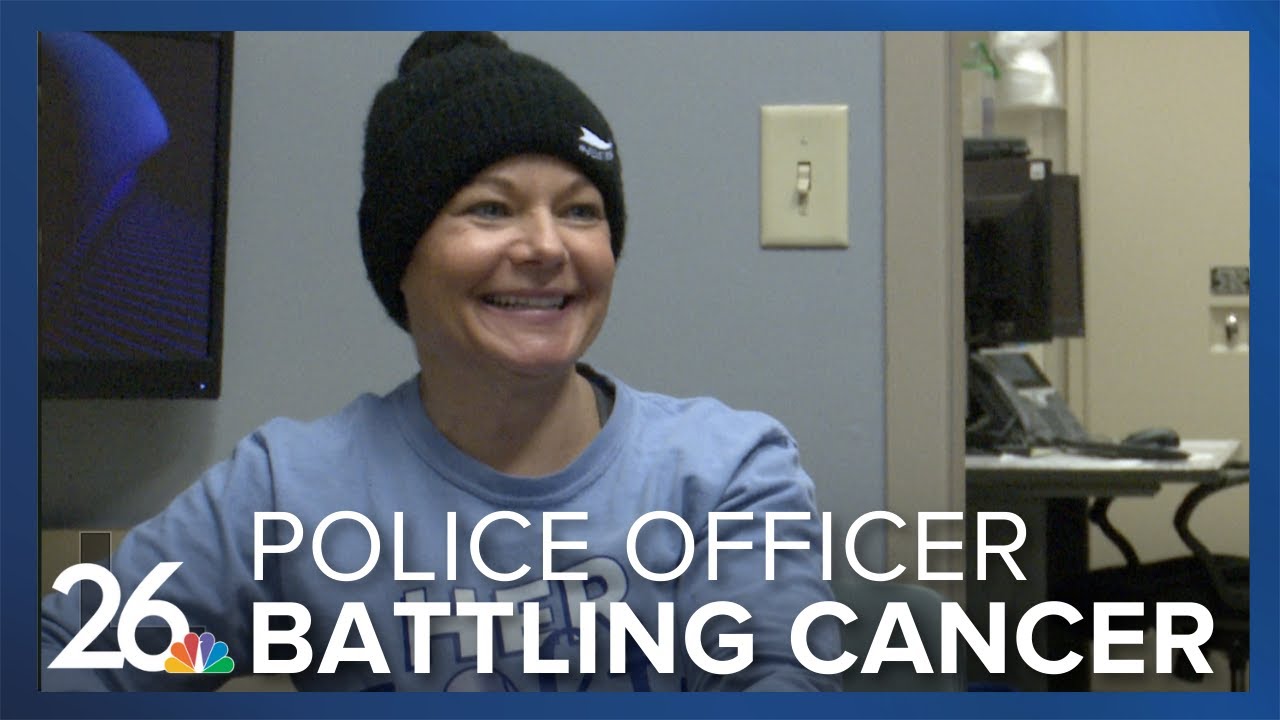 Grand Chute community supports police officer battling cancer - YouTube