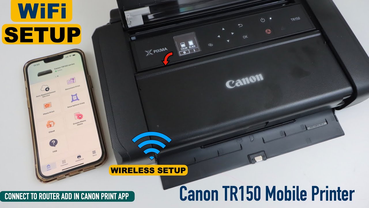 Canon Pixma TR150 WIFI Setup, Wireless Setup Using Home or Office Wireless Network & Canon Print ...