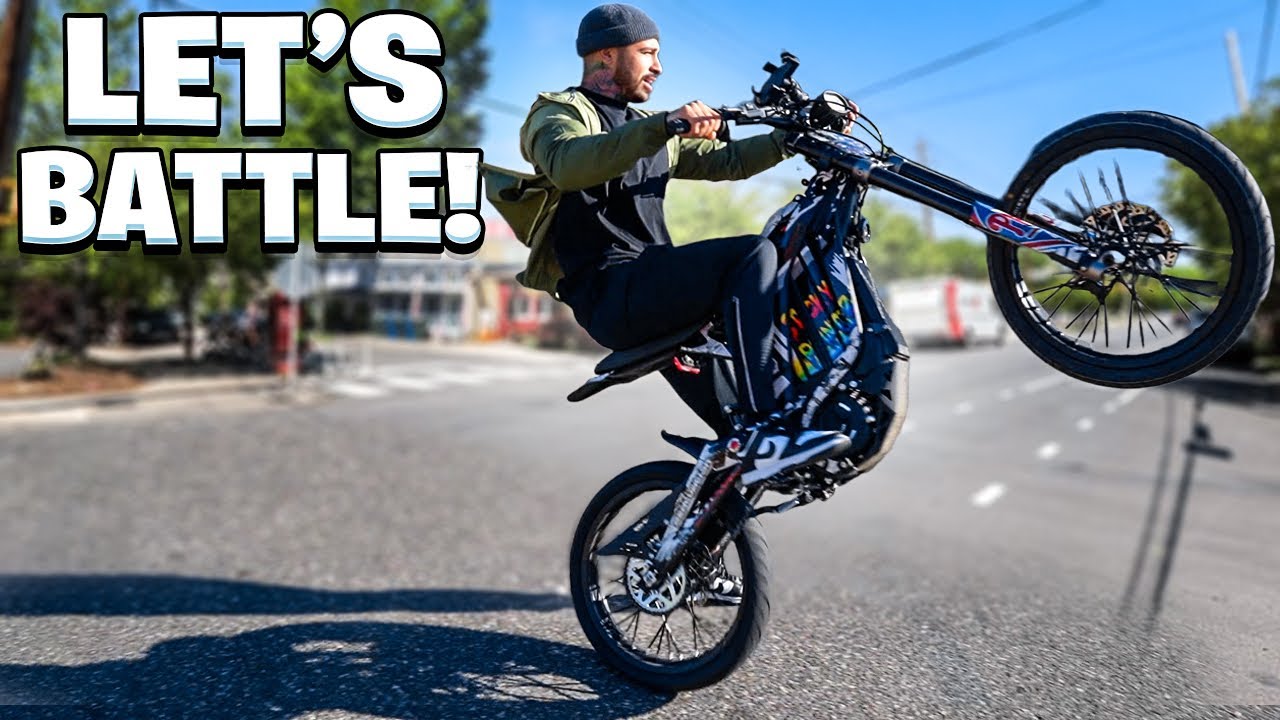 Calling Out SurRonster To A Electric Dirt bike Wheelie Battle ! | Braap ...