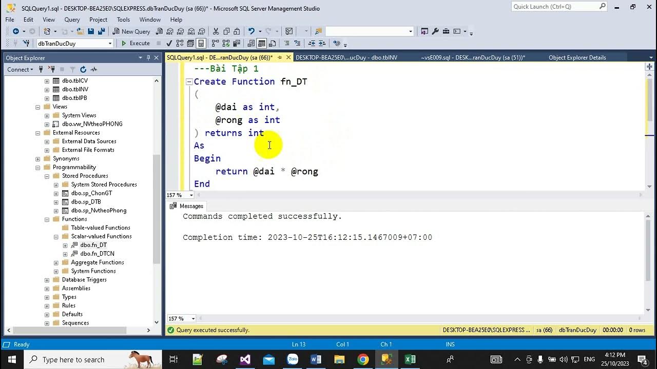Bài 15: Tạo hàm trong T-SQL - YouTube