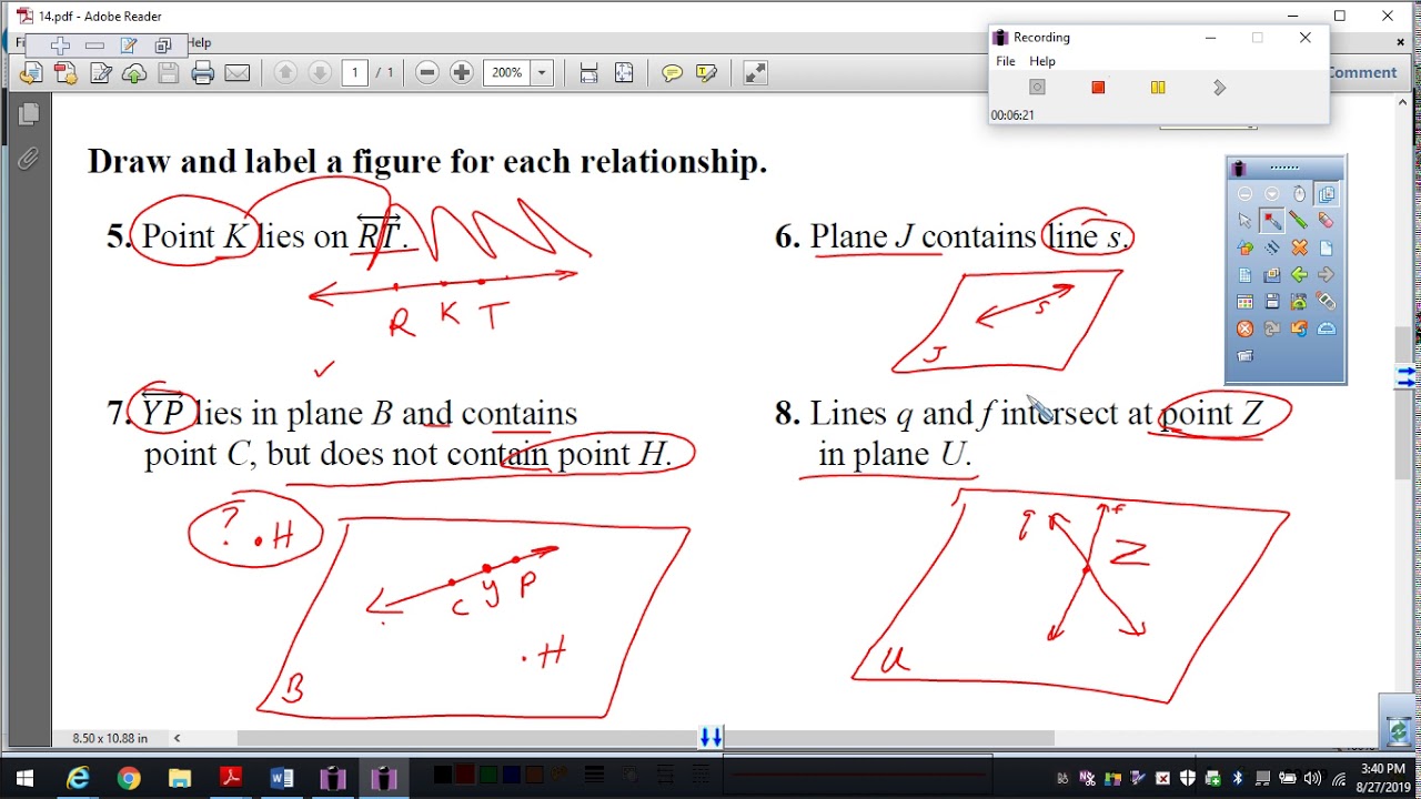 1-1 Skills Practice Geometry - YouTube
