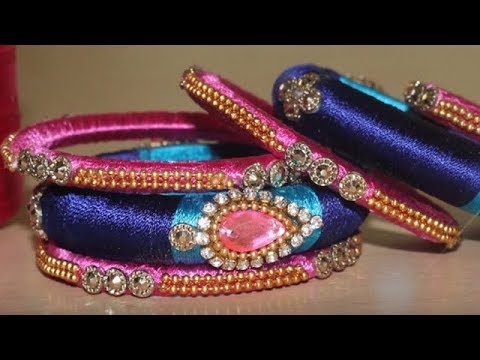 How to make Designer Silk Thread Bridal Bangles set making video at home || Set bangles Designs ...