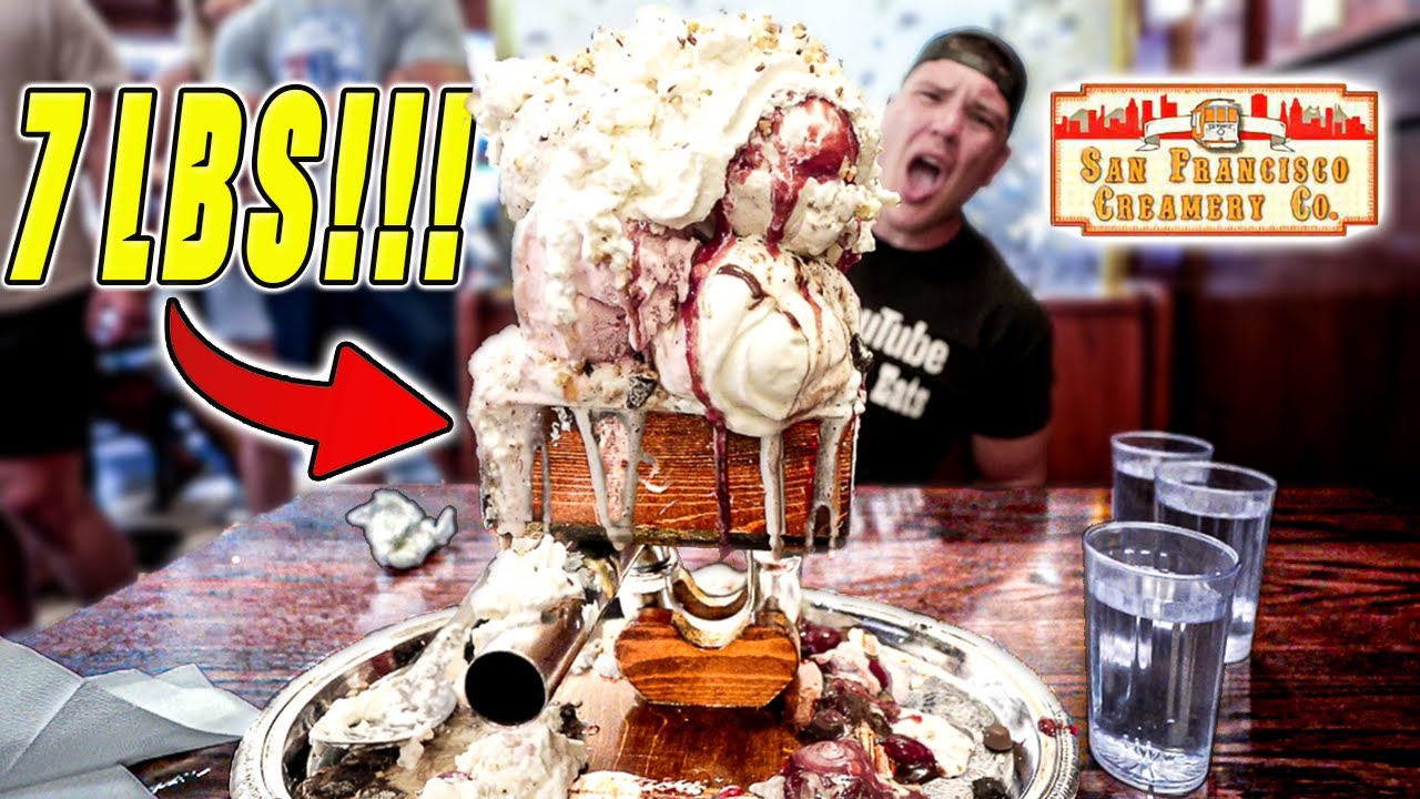 "KITCHEN SINK" 7 LB ICE CREAM CHALLENGE AT THE SAN FRANCISCO CREAMERY ...