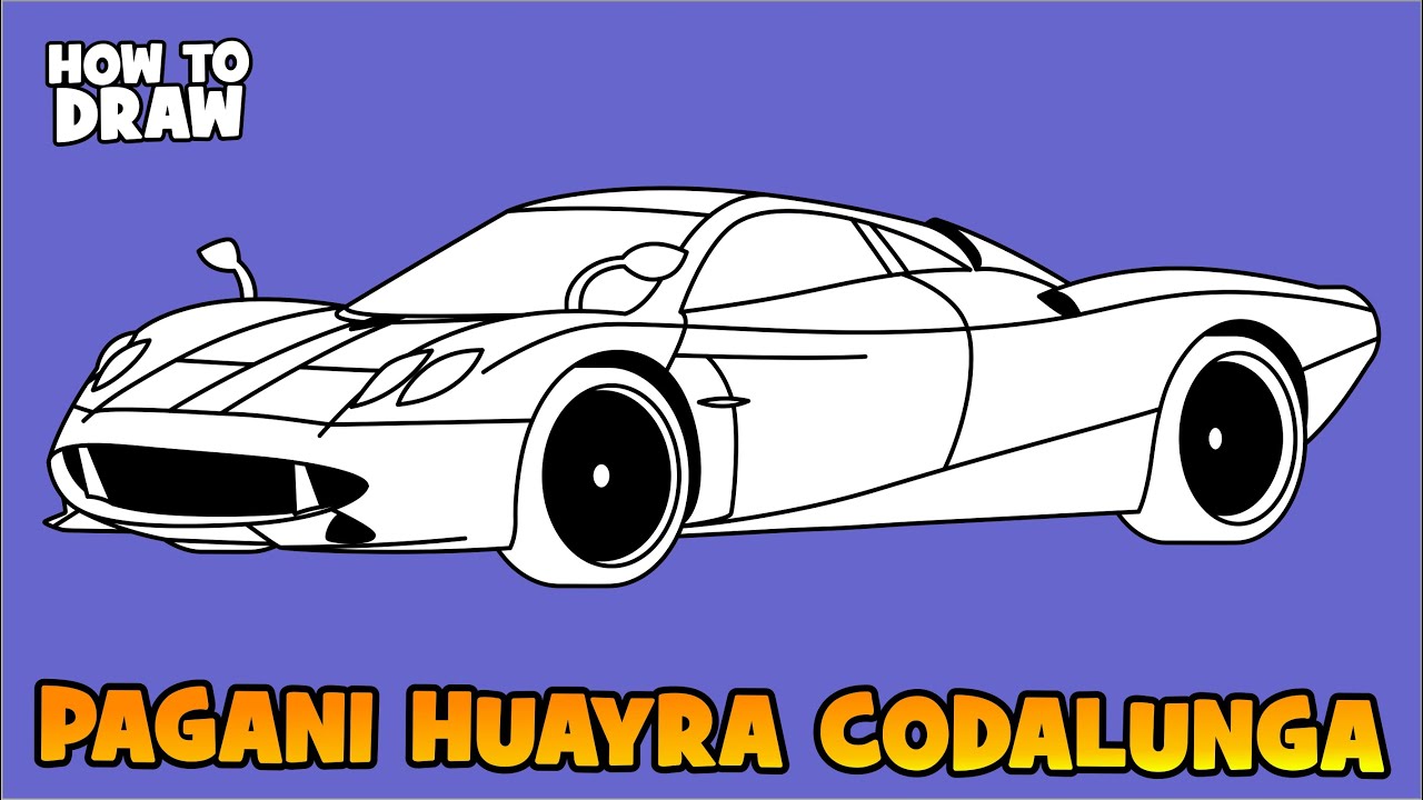 How to draw a supercar Pagani Huayra Codalunga - YouTube