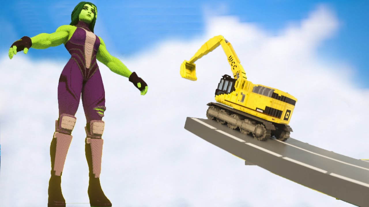 Cars vs Giant She Hulk | Teardown - YouTube