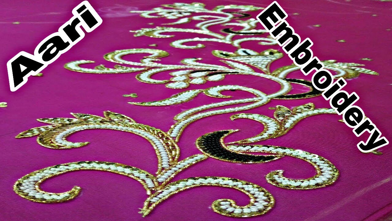 New design Aari embroidery | Pearl embroidery | Hand embroidery ...