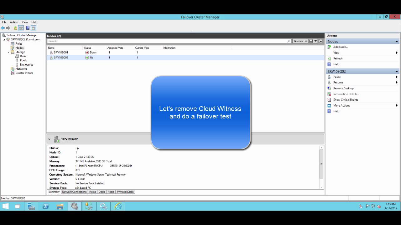 Configure & Test Cloud Witness (Server Technical Preview 1) - YouTube