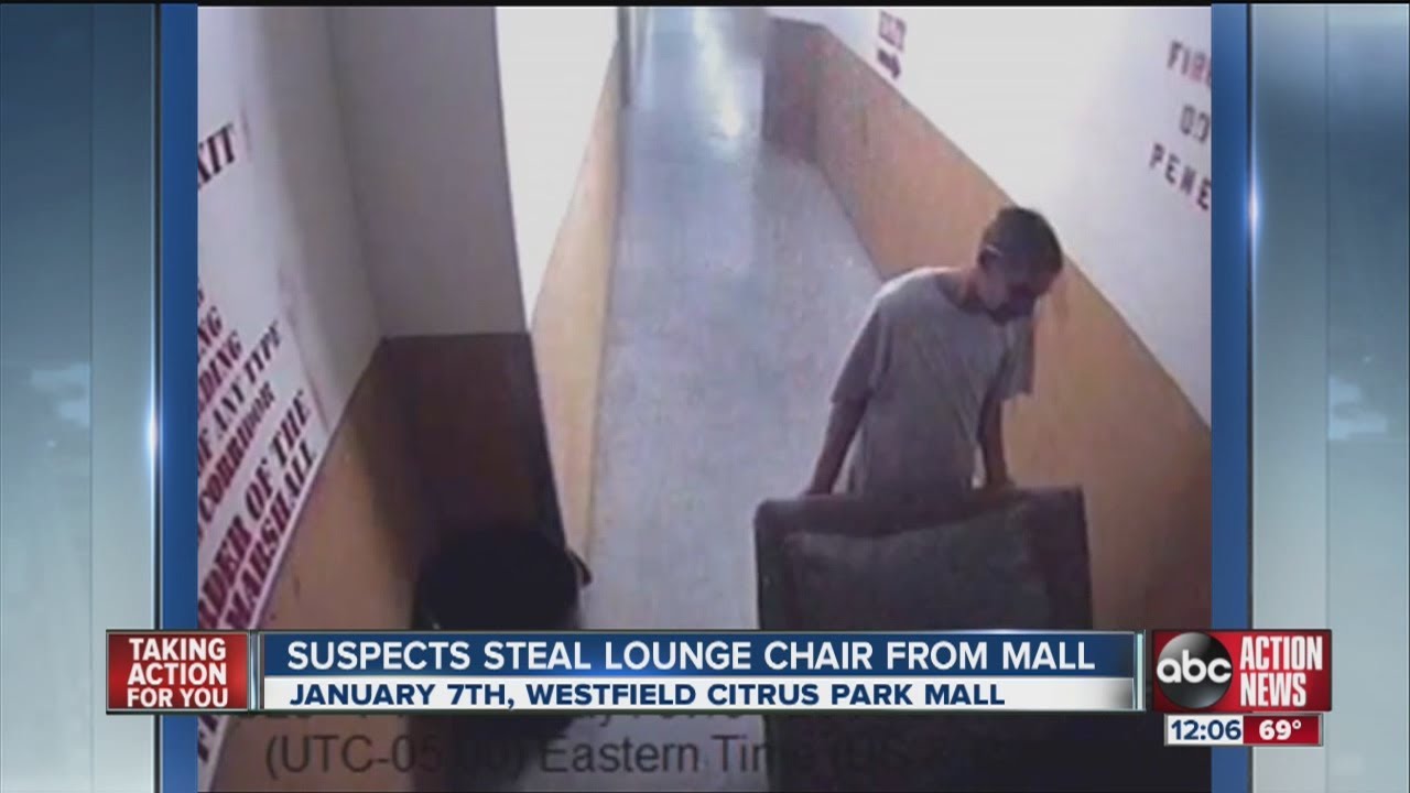 Caught on camera: Couple steals chair - YouTube