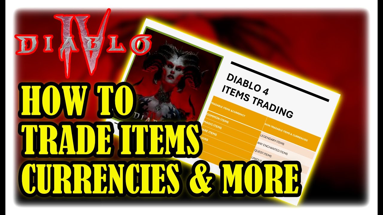 DIABLO 4 TRADING Guide- ITEMS, CURRENCIES, Restrictions, TIPs & More - YouTube