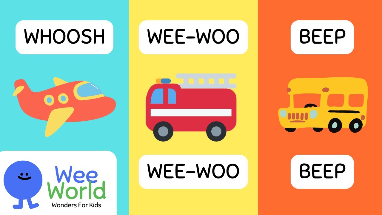 Vehicle Sounds Song for Kids | Learn Fun Vehicle Noises | Train, Car ...