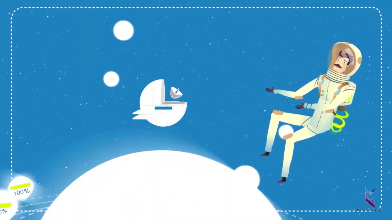 2D motion graphics character animation space environment Video KCGI ...