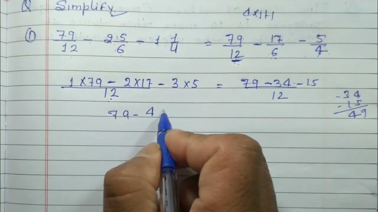 Simplify the following | Addition and subtraction of fractions - YouTube