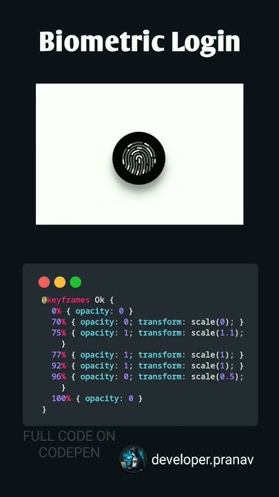 Fingerprint Login ️ Shorts Viral Coding Coder Webdevelopment Html Javascript Youtube