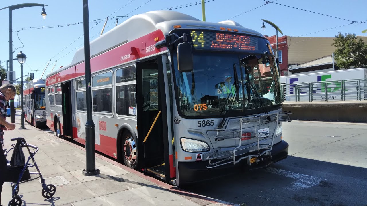 SF Muni 2019 New Flyer XT40 5865 on Route 24 Divisadero - YouTube