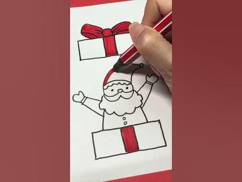 How to draw a Christmas present (FOLDING SURPRISE!!) | Easy Christmas ...