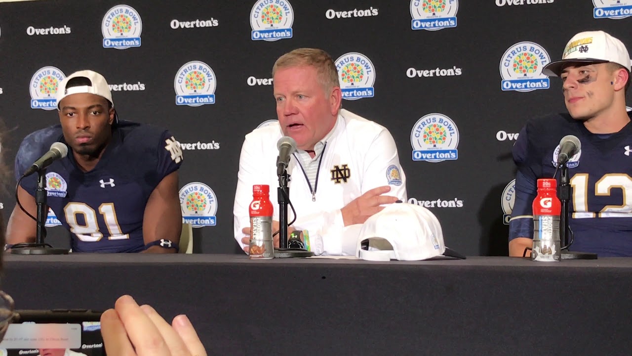 Brian Kelly: Post Citrus Bowl Win - YouTube
