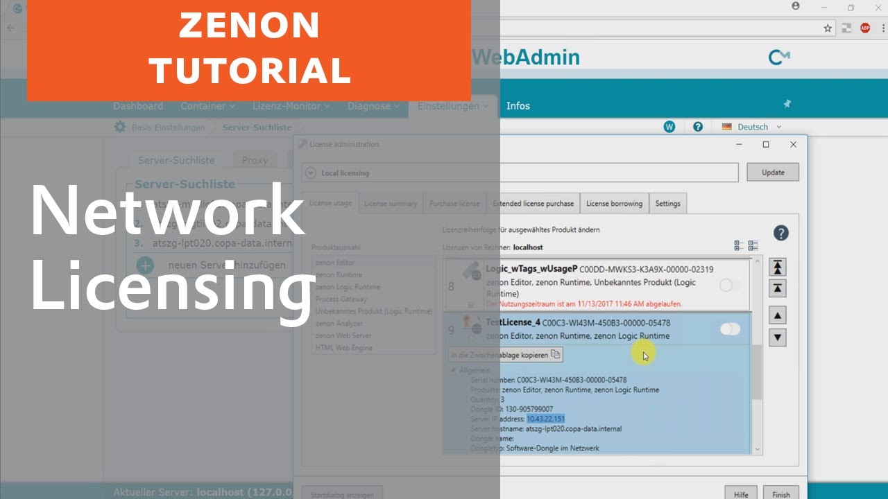 zenon Network licensing - Server & client configuration - YouTube
