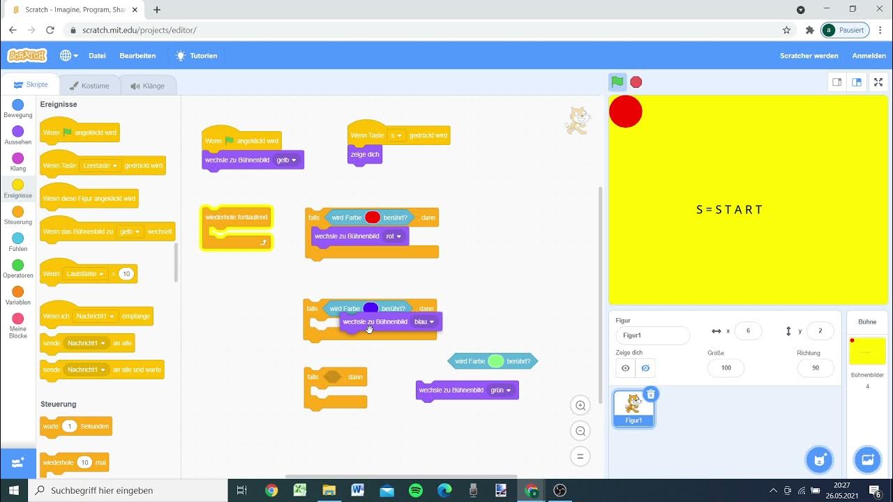 Scratch Bühnenbilder wechseln - YouTube