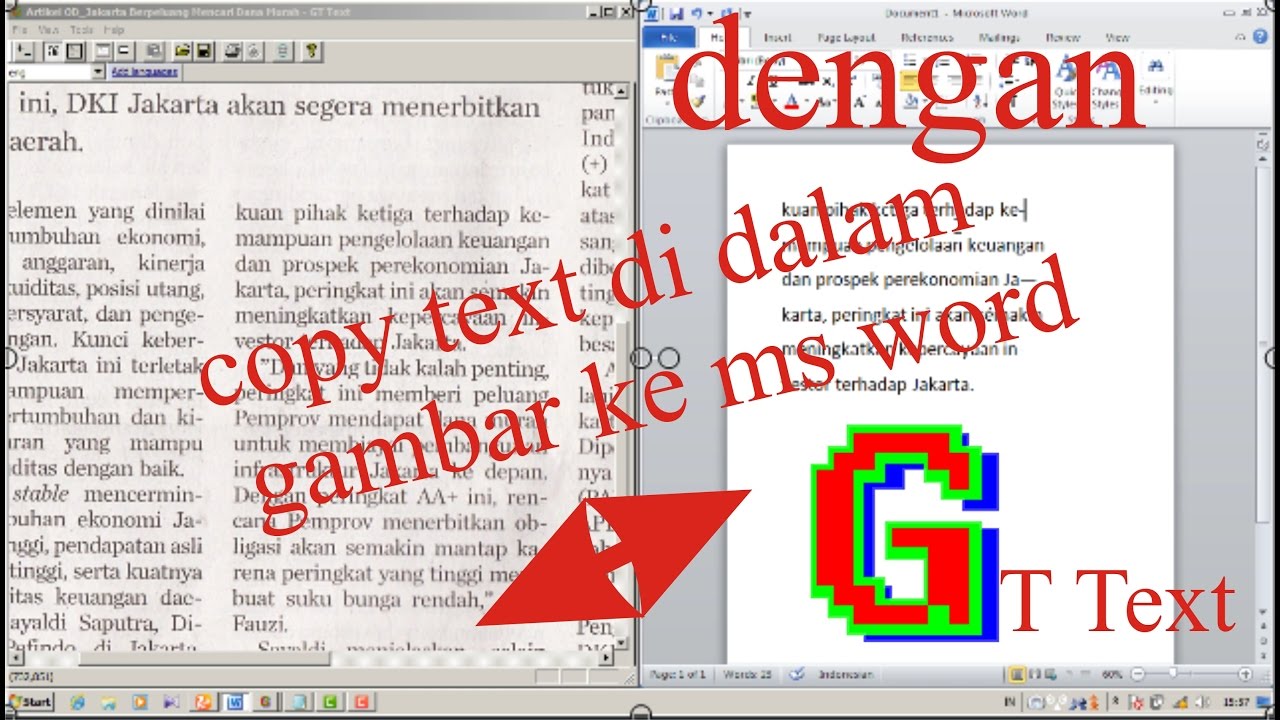 Cara copy text dari gambar ke ms word dengan mudah - YouTube