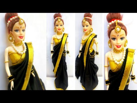 #Barbiedolldressing #dolldress Barbie doll makeover |Barbie in black ...