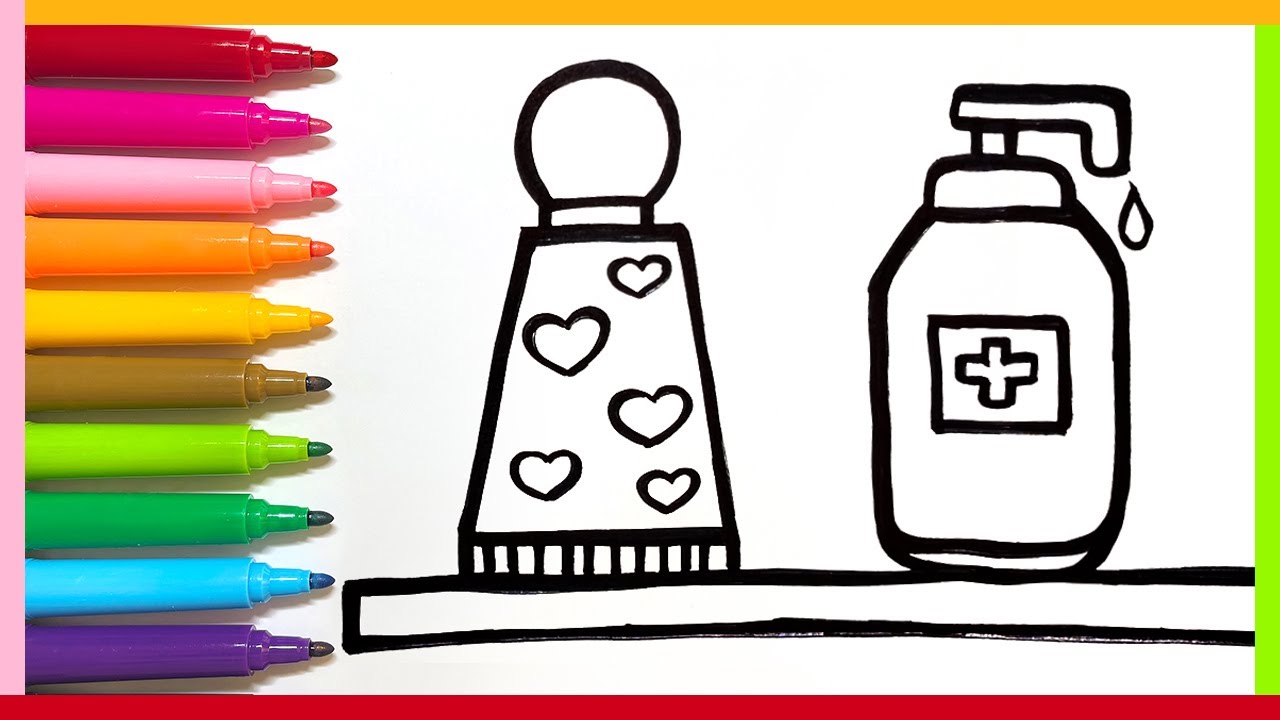 65.How to draw a hand cream and hand sanitizer in a variety of ...