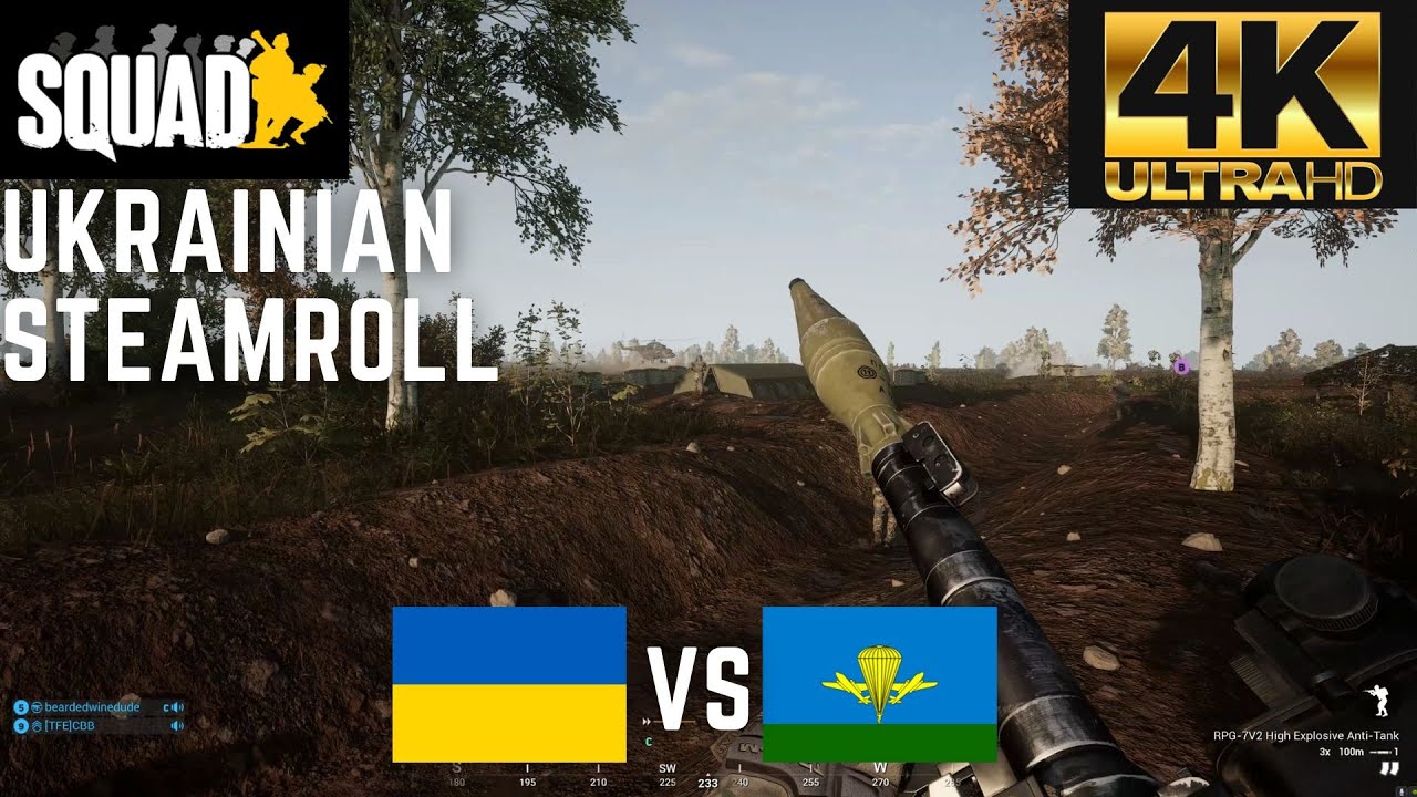Squad - Ukrainian Steamroll - Yehorivka - (4K) - YouTube