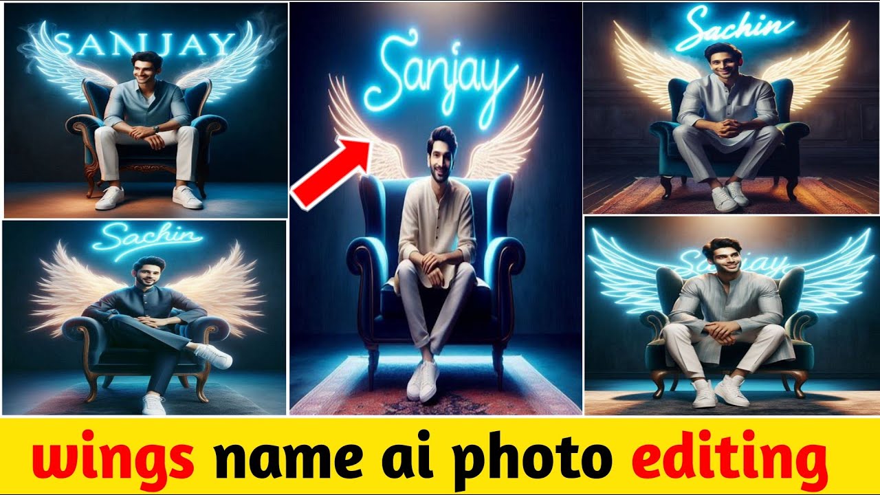 How To Create 3D Al Wings Name Image Trending Wings Name Video Editing ...