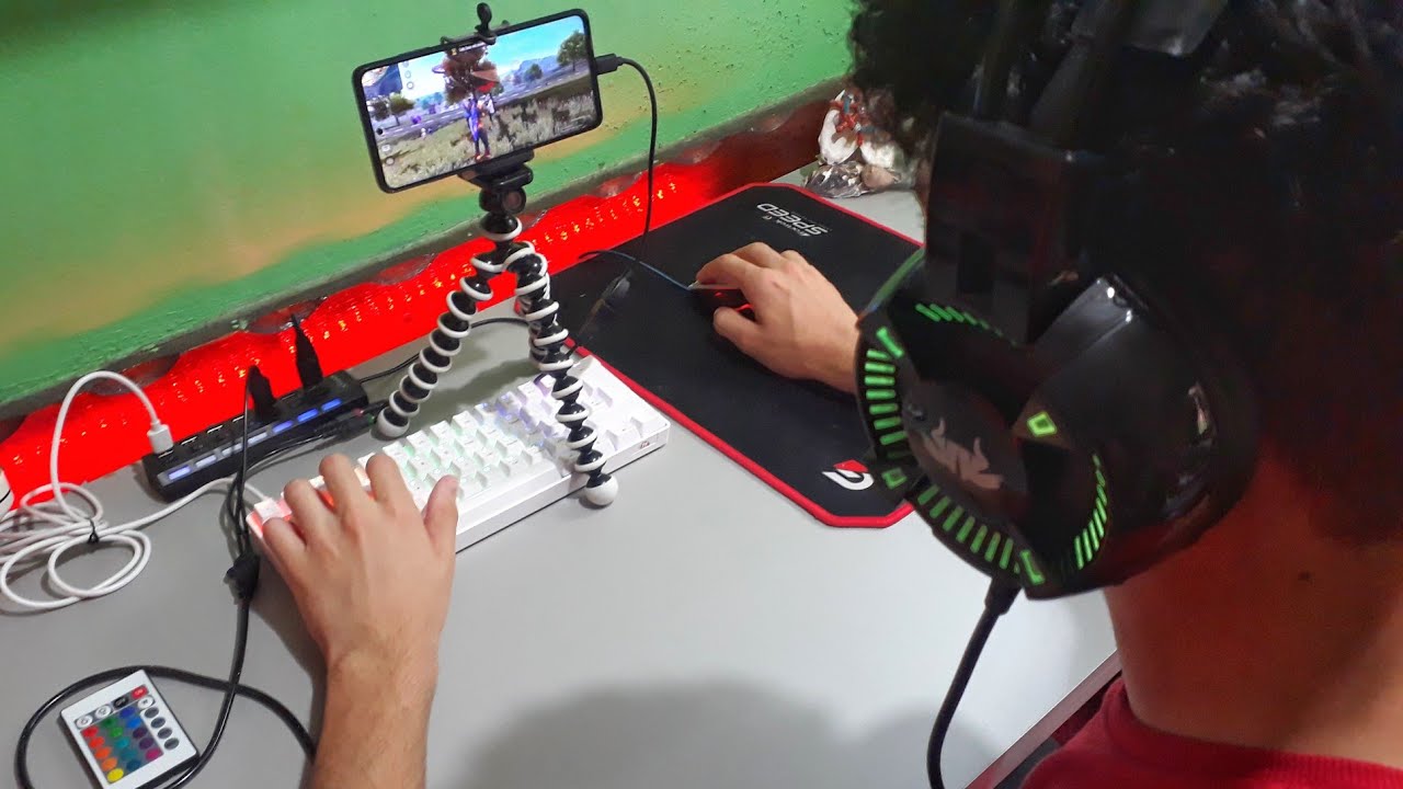 MEU NOVO SETUP GAMER BARATO - TECLADO E MOUSE NO CELULAR - YouTube