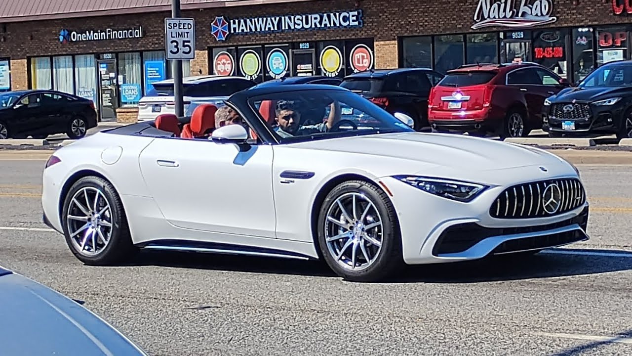 Spotted that Mercedes Benz SL 43 AMG in Oak Lawn, Illinois again. - YouTube