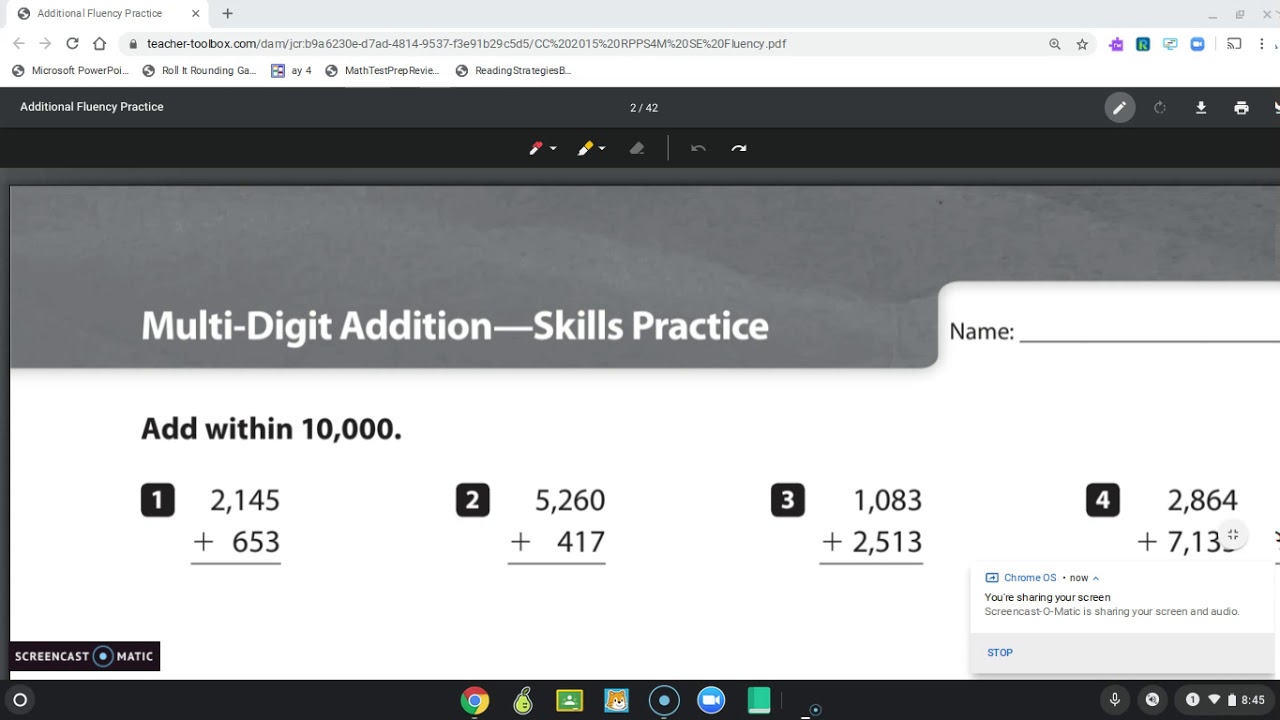 Skills Practice Addition - YouTube