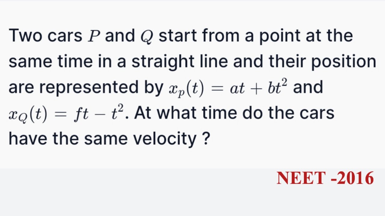 Two cars P and Q starts from a point at the same time in a straight ...