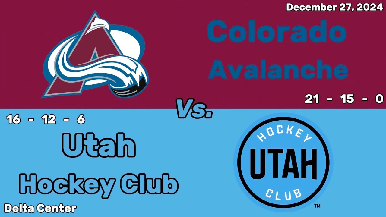 Colorado Avalanche vs Utah Hockey Club | December 27, 2024 | All Goals ...