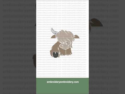 Highland cow machine embroidery design instant download
