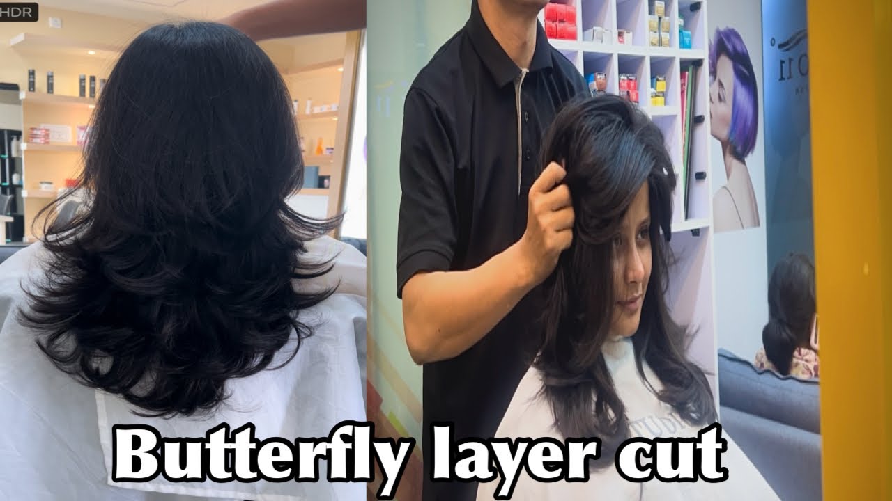 How to Butterfly Layer Cut | Butterfly Haircut कैसे करे - YouTube