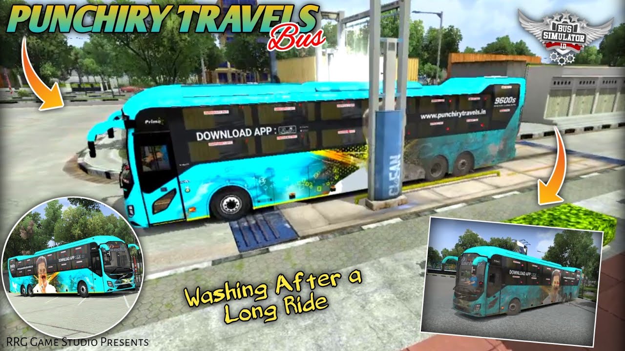 🤩 Punchiry Travels Bus Washing After a Long Ride | Bussid v4.4.1 @rrg ...