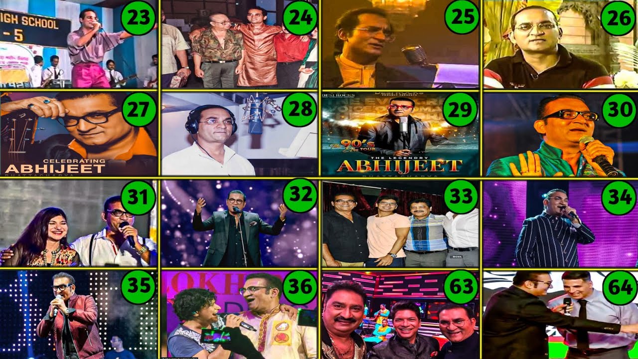 "ABHIJEET BHATTACHARYA" Singing Evolution (1982 To 2023) अभिजीत के गाने ...