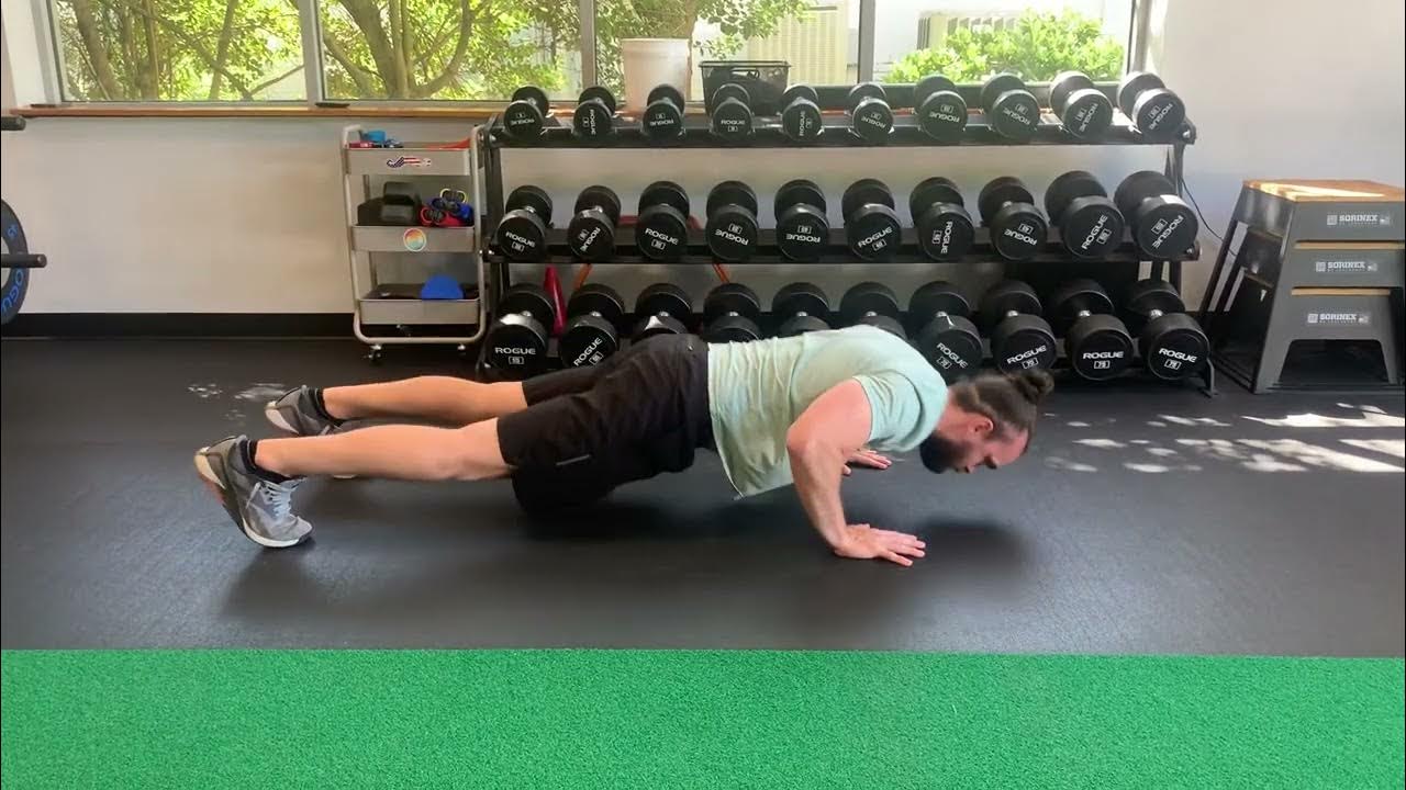 Push Up to Alternating Toe Touch - YouTube