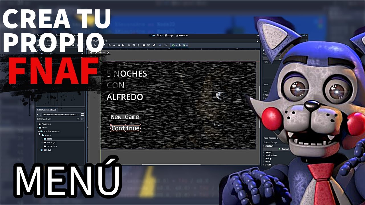 COMO HACER UN FANGAME DE FNAF | MENÚ PRINCIPAL - YouTube