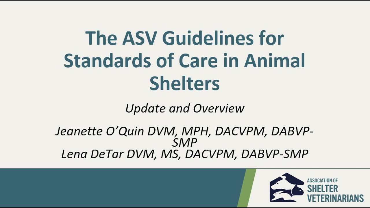 2022 Association of Shelter Veterinarians Guidelines for Standards of ...
