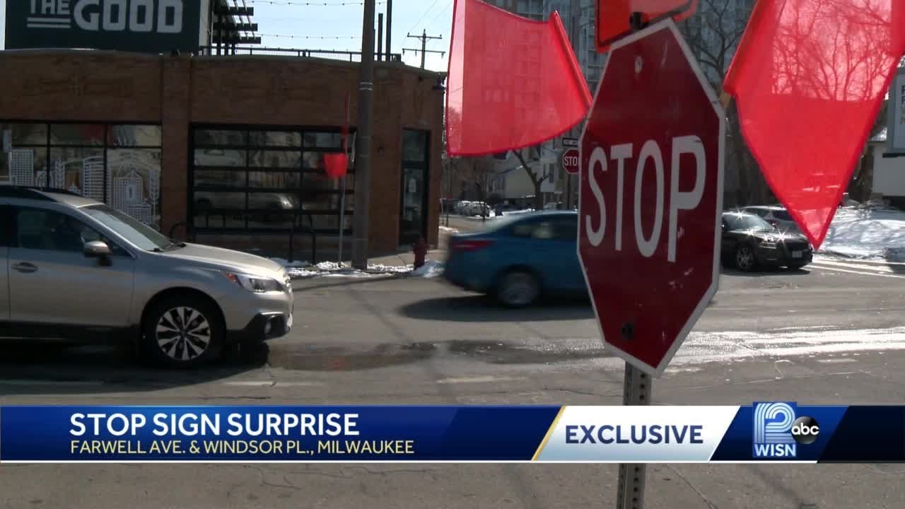 Drivers continuously roll through new Milwaukee stop sign - YouTube