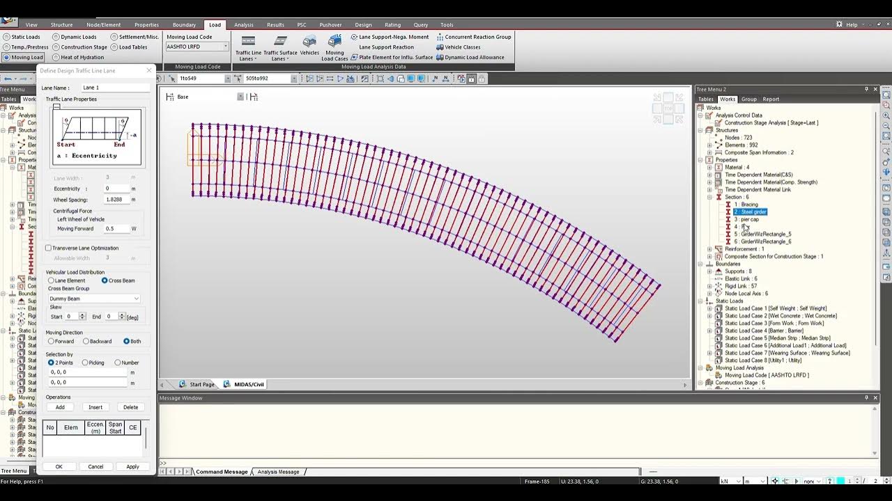 Moving Load Analysis for Curved Bridge Geometry - YouTube