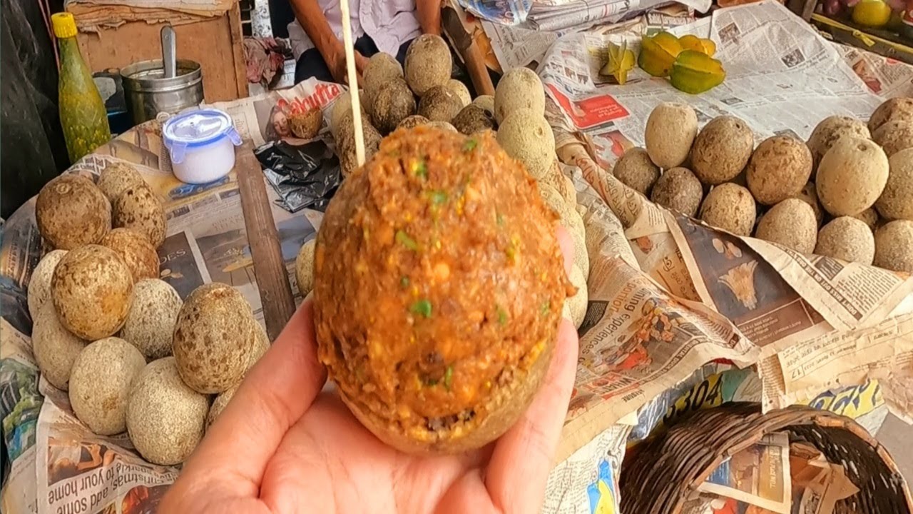 Very Unique Masala Mixed Wood Apple | Paka Kodbel Makha Street Food ...