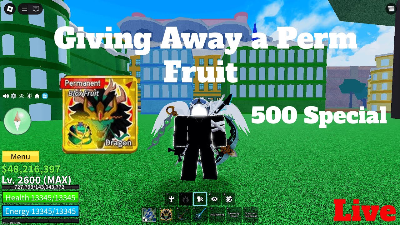 PERM FRUIT BLOX FRUITS GIVEAWAY (500 SPECIAL) LIVE - YouTube