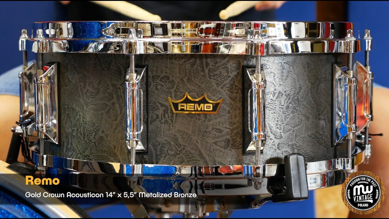 MW-Vintage.pl - Remo Gold Crown Acousticon 14” x 5,5” Metalized Bronze ...