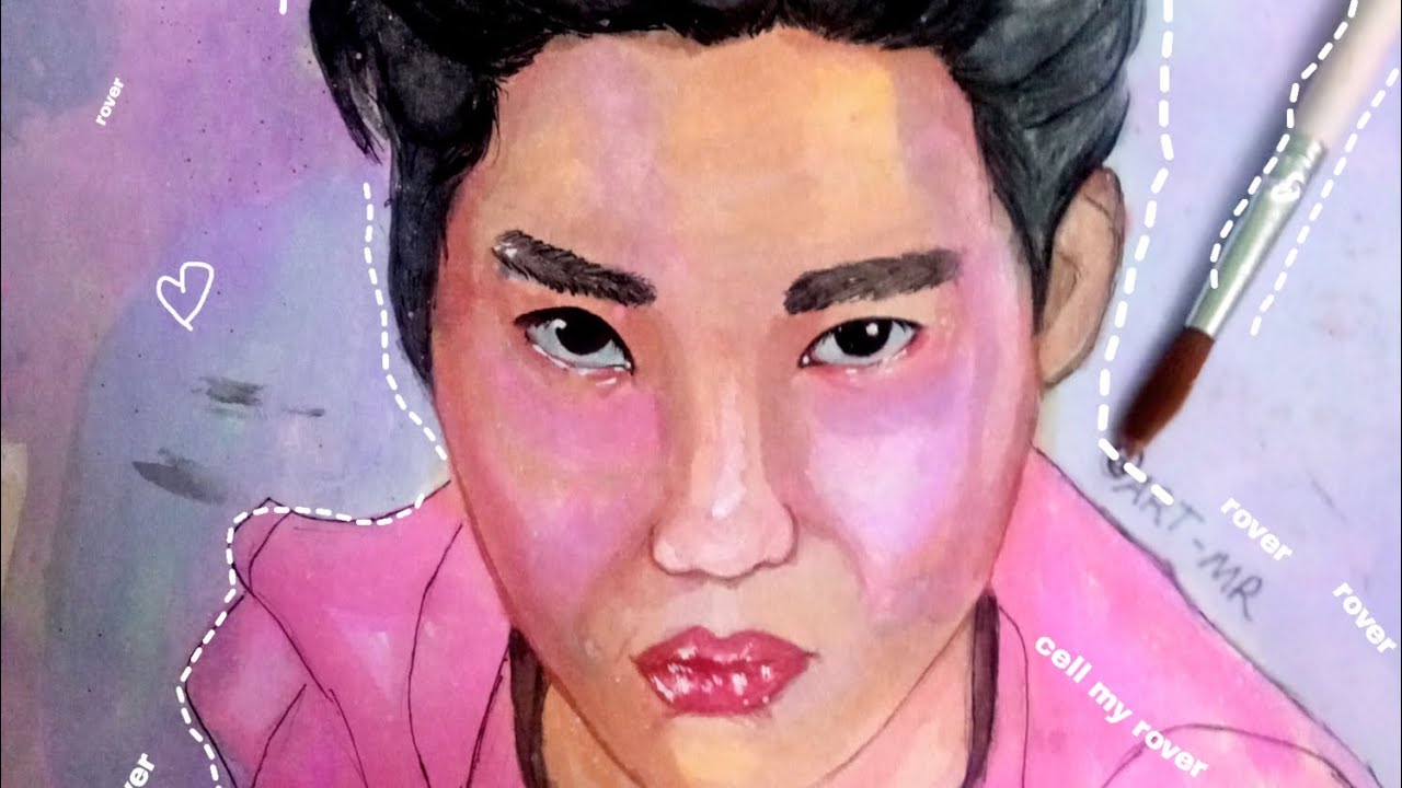 ،how to draw kai from exo by water colour 🪄🦋 - YouTube