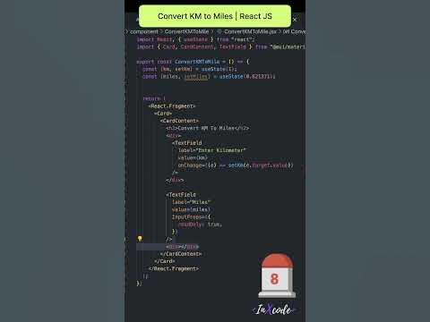 Can you convert Kilometer into Miles ? 🚗 | React Js #shorts #short #trending #ytshorts #reactjs ...