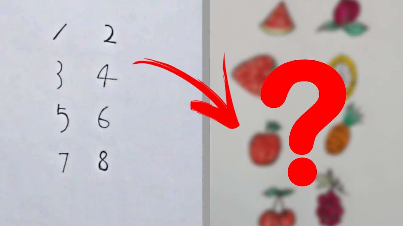 How to draw fruits from number 1 to 8 - YouTube