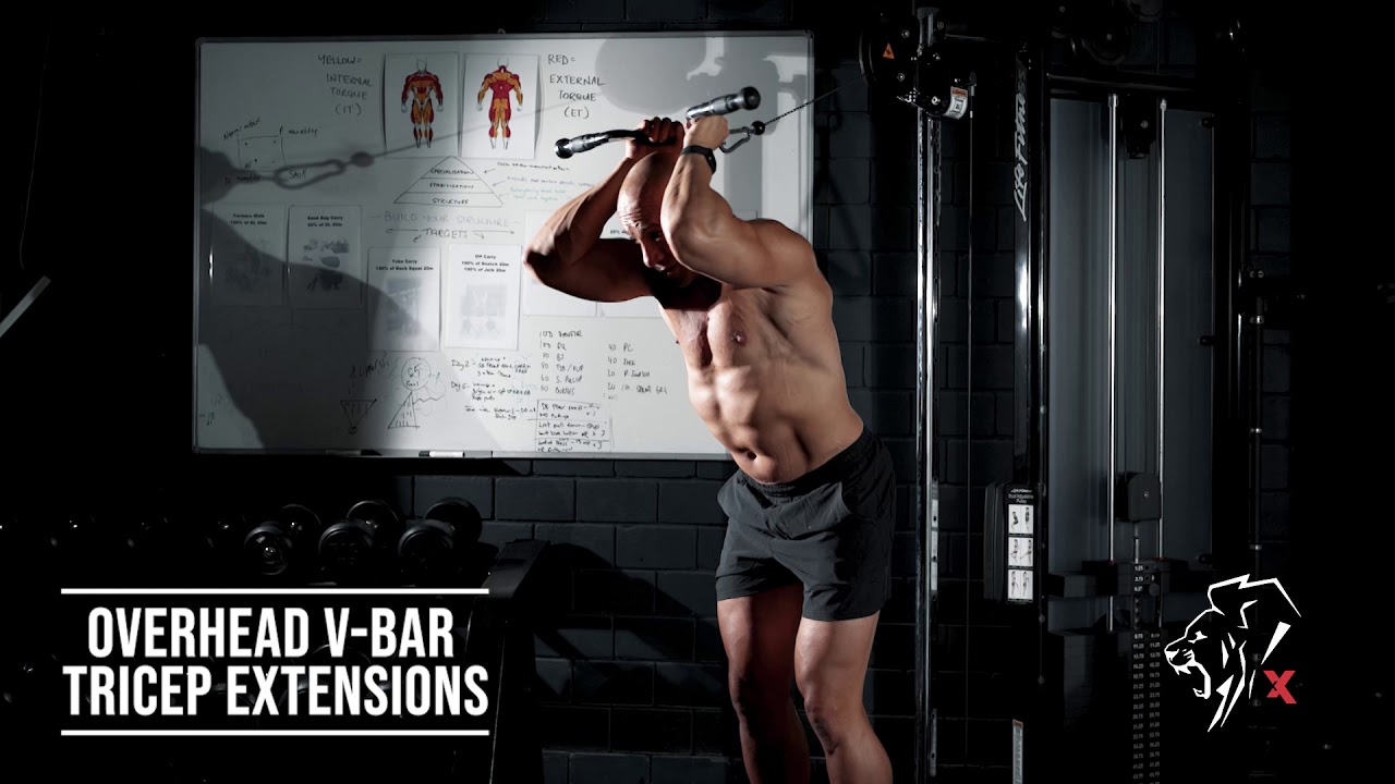Overhead V-Bar Tricep Extensions - YouTube