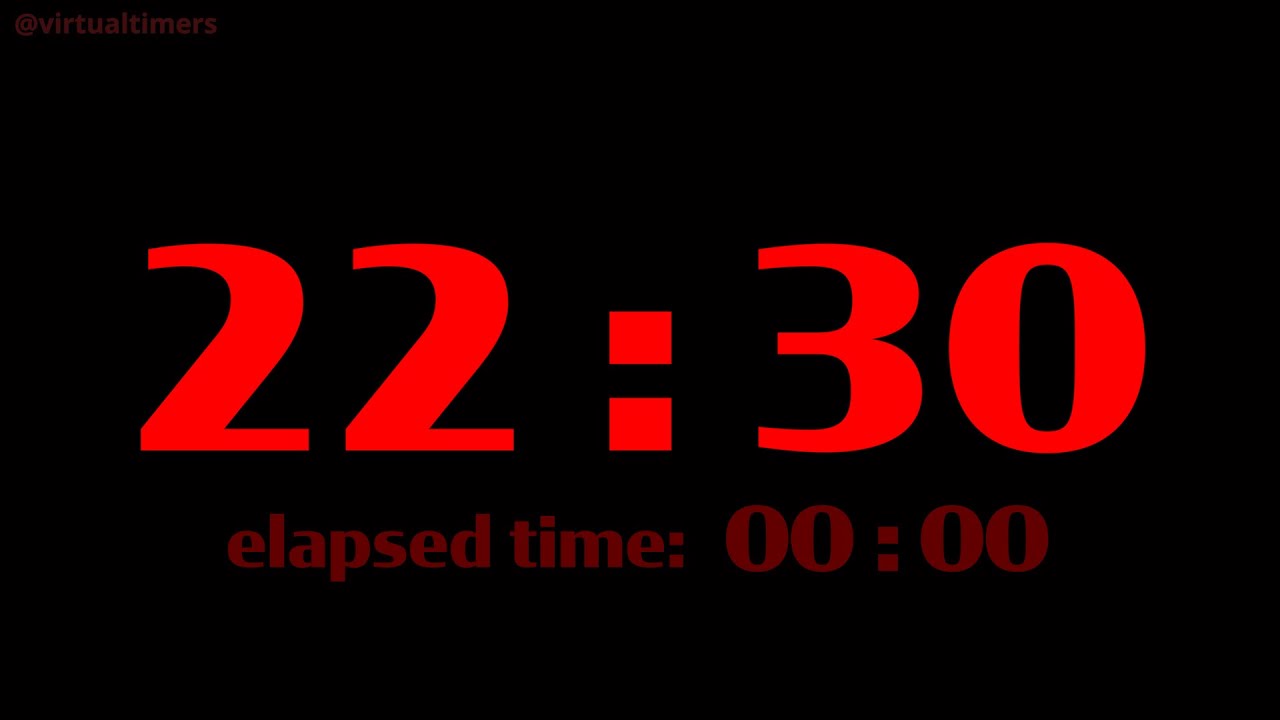 22 Minutes and 30 Seconds - Red Countdown Timer with Alarm, Time ...